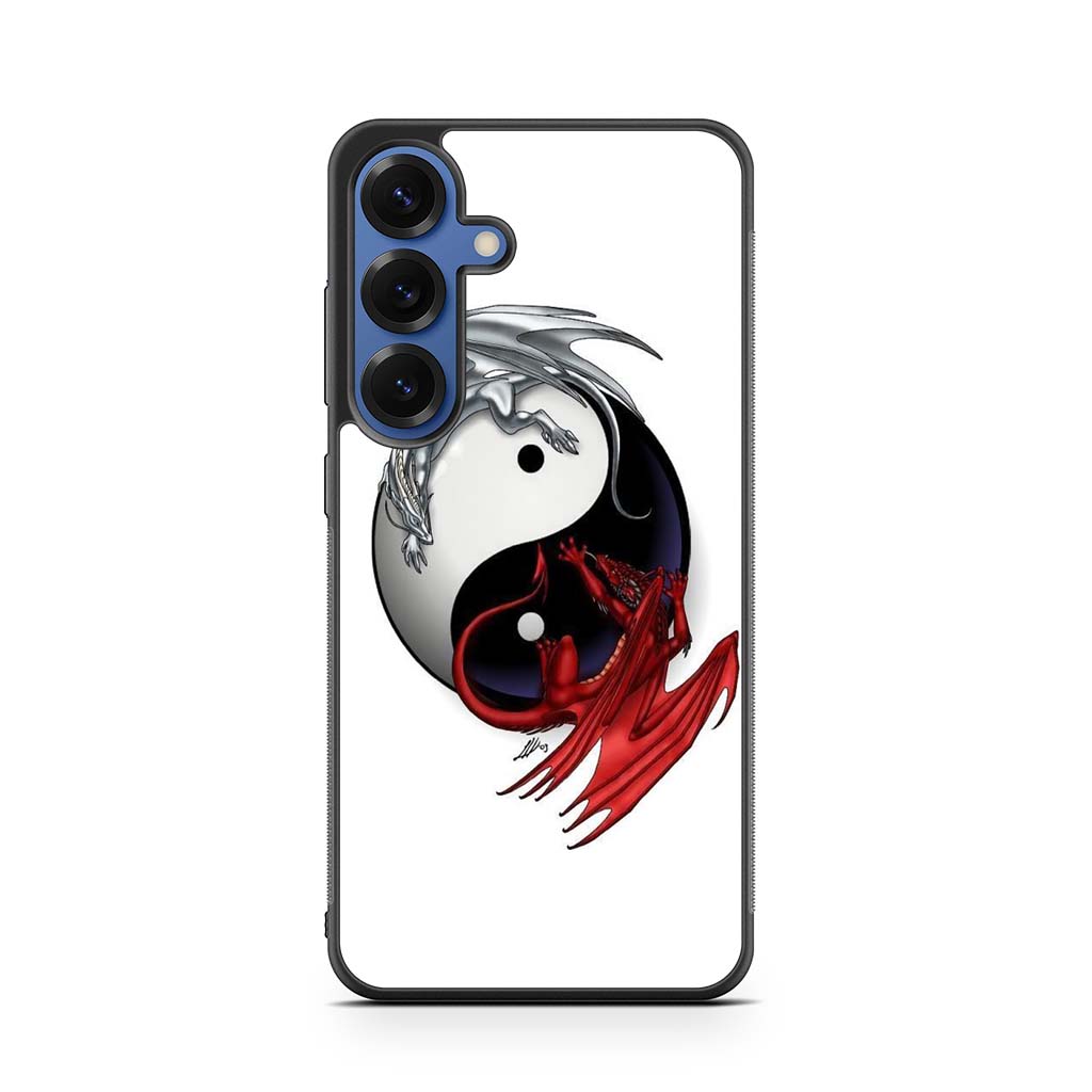 White And Red Dragon Samsung Galaxy S25 Series Case – PopGoodz